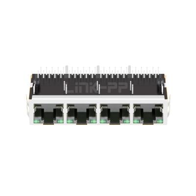 Cina Pulse JG0-0026NL Compatibile LINK-PP LPJG48851AWNL 1x4 Port RJ45 Network Jack 100/1000 Base-T Tab Up Verde/Verde LED in vendita