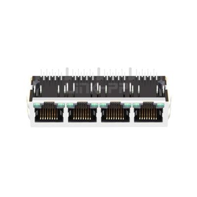 Cina Impulso JX80-0022NL Compatibile LINK-PP LPJ46404AFNL 10/100 Base-T Tab Down Verde/Verde LED 1x4 Port RJ45 Modulare in vendita