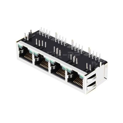 Cina Impulso JX80-0022NL Compatibile LINK-PP LPJ46404AFNL 10/100 Base-T Tab Down Verde/Verde LED 1x4 Port RJ45 Modulare in vendita