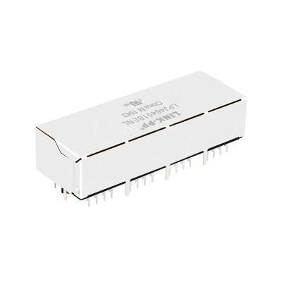 中国 LPJ46401BENL 10/100 Base-T Tab Down グリーン/イエロー LED 1x4ポート RJ45 フィルターコネクタモジュール 販売のため