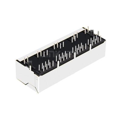 中国 LPJ46401BBNL 10/100 Base-T Tab Down グリーン/イエロー LED 1x4 ポート イーサネット RJ45 コネクタ 販売のため