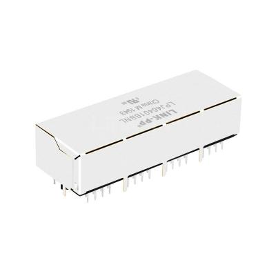 中国 LPJ46401BBNL 10/100 Base-T Tab Down グリーン/イエロー LED 1x4 ポート イーサネット RJ45 コネクタ 販売のため
