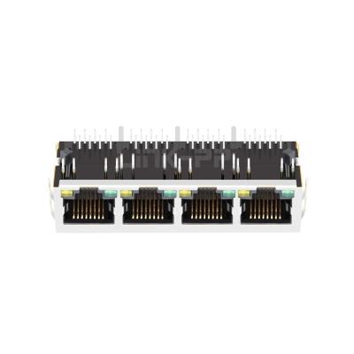 Cina LPJ46201AENL 10/100 Base-T Tab Down Verde/Giallo LED 1x4 Porta Ethernet RJ45 connettore in vendita