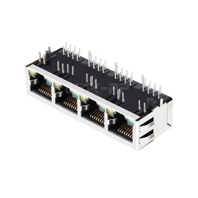 Cina LPJ46201AENL 10/100 Base-T Tab Down Verde/Giallo LED 1x4 Porta Ethernet RJ45 connettore in vendita
