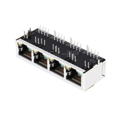 Cina LPJ46213BHNL 10/100 Base-T Tab Down Verde/Giallo LED 1x4 Port Ethernet Lan RJ45 in vendita
