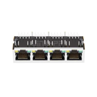 Cina LPJ46213BHNL 10/100 Base-T Tab Down Verde/Giallo LED 1x4 Port Ethernet Lan RJ45 in vendita