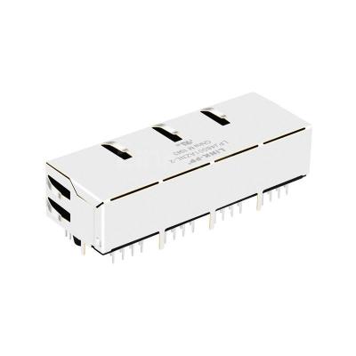 Cina LPJ48001AZNL-2 10/100 Base-T Tab Up Verde/Verde LED 1x4 Port Filter Connector Module in vendita