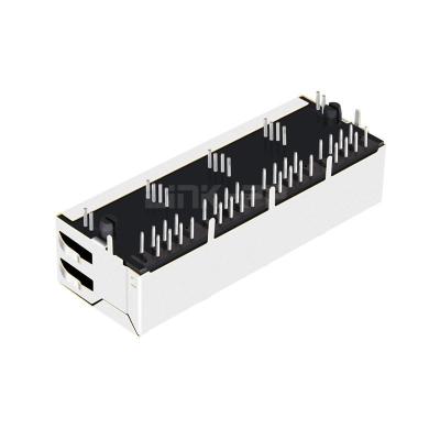 Cina LPJ48001AZNL-2 10/100 Base-T Tab Up Verde/Verde LED 1x4 Port Filter Connector Module in vendita