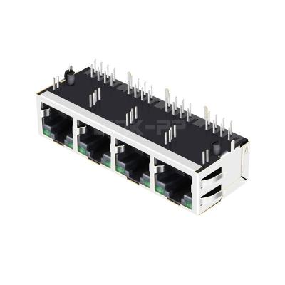Cina LPJ48001AZNL-2 10/100 Base-T Tab Up Verde/Verde LED 1x4 Port Filter Connector Module in vendita