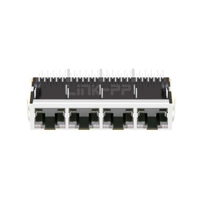 中国 Belfuse 2250083-1 コンパティブル LINK-PP 10G ベース-T 1x4 ポート イーサネット RJ45 マグジャック タブアップ 販売のため