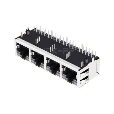 中国 Belfuse 2250083-1 コンパティブル LINK-PP 10G ベース-T 1x4 ポート イーサネット RJ45 マグジャック タブアップ 販売のため