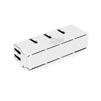 中国 LPJM46938AENL-2 2.5G ベース-T 1x4 ポート イーサネット RJ45 コンネクタ タブ ダウン グリーン/イエロー LED 販売のため