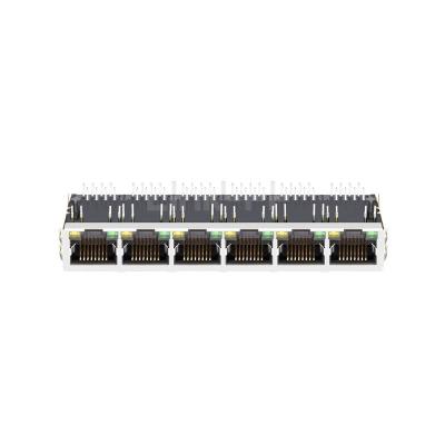 Cina Impulso J8064D668ANL Compatibile LINK-PP LPJ66204AENL 10/100 Base-T Tab Down Verde/Giallo LED 1x6 Porta RJ45 Connessione Ethernet in vendita