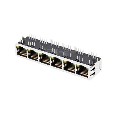 Cina Impulso J8064D668ANL Compatibile LINK-PP LPJ66204AENL 10/100 Base-T Tab Down Verde/Giallo LED 1x6 Porta RJ45 Connessione Ethernet in vendita