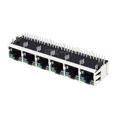 Cina Impulso JG0-0027NL Compatibile LINK-PP LPJG68851AWNL 100/1000 Base-T Tab Up Verde/Verde Led 1x6 Porta RJ45 connettori magnetici in vendita