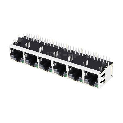 Cina Pulse JG0-0070NL Compatibile LINK-PP LPJG68837A63NL 1000 Base-T Tab Up Verde/Arancione&Verde LED 1x6 Port RJ45 connettore in vendita in vendita