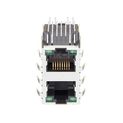 Cina Belfuse 0845-2G1T-S5 Compatibile LINK-PP LPJ17641AFNL 10/100 Base-T Giallo/Verde Led 2x1 Port RJ45 Jack di rete in vendita