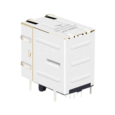 中国 10/100/1000 ベース-T タブアップ 黄色/緑色 LED 2X1 ポート シールド RJ45 接続器 販売のため