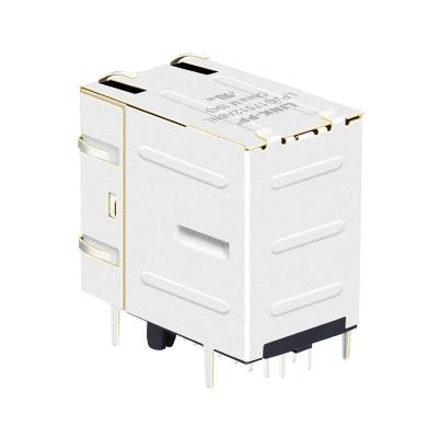 中国 10/100/1000 Base-T Tab Up Green/Yellow&Green LED 2X1ポート 10P8C モジュール式コネクタ RJ45 販売のため
