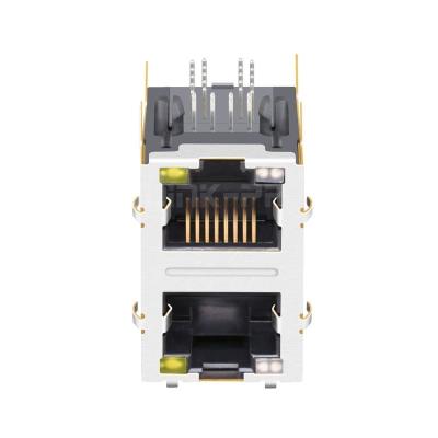 Cina RM3-168A9V1F Compatibile LINK-PP LPJG17512AONL 10/100/1000 Base-T 8p8c LED arancione e verde/giallo 2x1 Port Cat6 RJ45 Jack in vendita