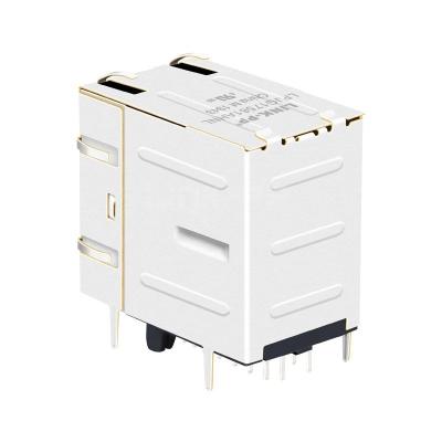 Cina LPJG17561AHNL 1000 Base-T 2x1 Port Modular RJ45 Connector con LED verde/giallo in vendita