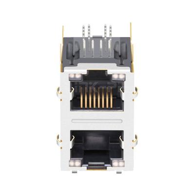 Cina Hanrun HR872148H Compatibile LINK-PP LPJG17577A47NL 10/100/1000 Base-T 8p8c Giallo e Verde/Giallo e Verde LED 2x1 Port RJ45 Jack modulare in vendita