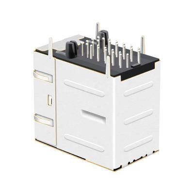 Cina Hanrun HR872148H Compatibile LINK-PP LPJG17577A47NL 10/100/1000 Base-T 8p8c Giallo e Verde/Giallo e Verde LED 2x1 Port RJ45 Jack modulare in vendita
