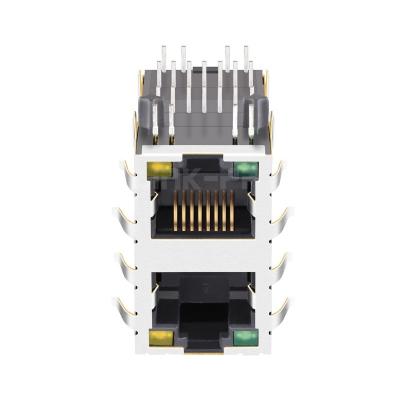 China LPJ17633AENL 10/100 Base-T Tab Up Verde/Amarela LED 2X1 Port Multi-port RJ45 Conector à venda