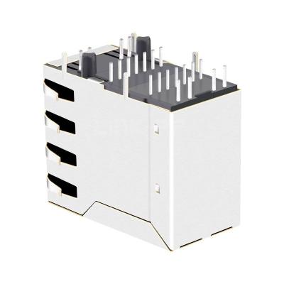 China LPJ17633AENL 10/100 Base-T Tab Up Verde/Amarela LED 2X1 Port Multi-port RJ45 Conector à venda