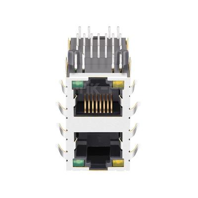 China LPJ17633BDNL 10/100 Base-T Tab Up LED amarelo/verde 2X1 Port 8P8C RJ45 Conector à venda