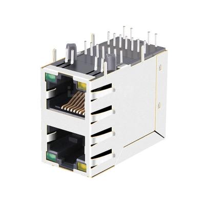 China LPJ17633BDNL 10/100 Base-T Tab Up LED amarelo/verde 2X1 Port 8P8C RJ45 Conector à venda