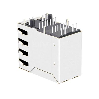 China LPJ17633BDNL 10/100 Base-T Tab Up LED amarelo/verde 2X1 Port 8P8C RJ45 Conector à venda