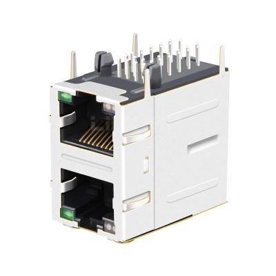 Cina Impulso JC0-1011NL Compatibile LINK-PP LPJG17747A83NL 10/100/1000 Base-T 10p8c Verde e giallo/verde LED 2x1 Port RJ45 Network Connector in vendita
