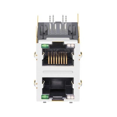Cina Impulso JC0-1011NL Compatibile LINK-PP LPJG17747A83NL 10/100/1000 Base-T 10p8c Verde e giallo/verde LED 2x1 Port RJ45 Network Connector in vendita