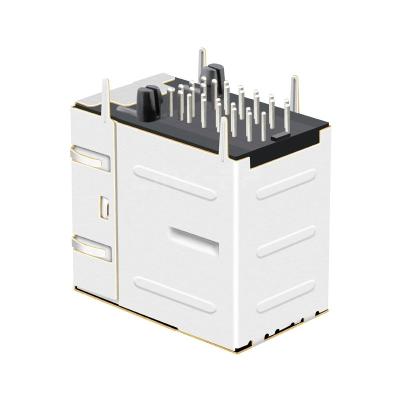 Cina Impulso JC0-1011NL Compatibile LINK-PP LPJG17747A83NL 10/100/1000 Base-T 10p8c Verde e giallo/verde LED 2x1 Port RJ45 Network Connector in vendita