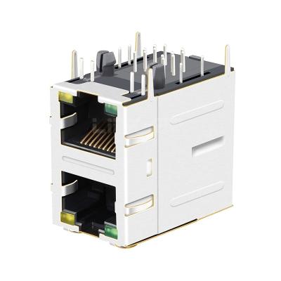 Cina LPJ17003-8AENL 10/100 Base-T 8p8c Verde/Giallo LED 2x1 Porta RJ45 Femminile connettore in vendita