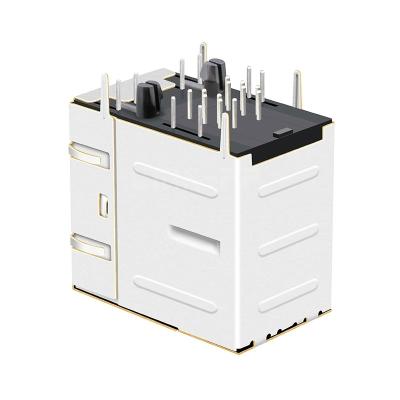 Cina LPJ17003-8AENL 10/100 Base-T 8p8c Verde/Giallo LED 2x1 Porta RJ45 Femminile connettore in vendita