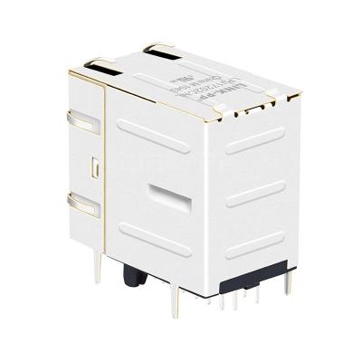 中国 LPJ17202CNL 10/100 ベース-T 2x1 ポート RJ45 女性接続器 8p8c LEDなし 販売のため