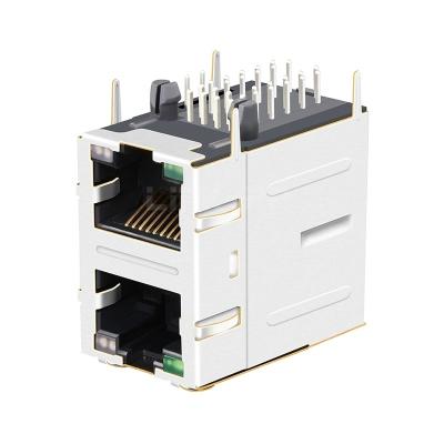 Cina LPJG17549A8NL 1000 Base-T Verde/Verde e Giallo LED 2X1 Port RJ45 Connector femminile in vendita