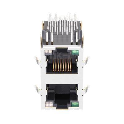 Cina Belfuse 0845-2R1T-E4 Compatibile LINK-PP LPJG17102A96NL 100/1000 Base-T 2x1 Porta RJ45 Collegatore Verde/Giallo&LED Verde in vendita