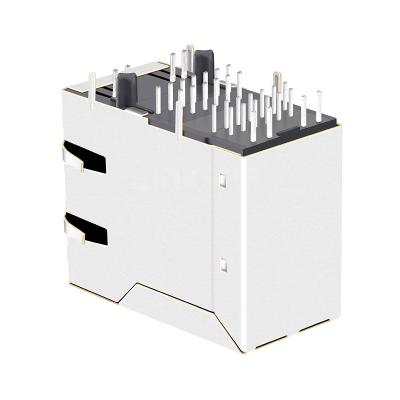 Cina Belfuse 0845-2R1T-E4 Compatibile LINK-PP LPJG17102A96NL 100/1000 Base-T 2x1 Porta RJ45 Collegatore Verde/Giallo&LED Verde in vendita