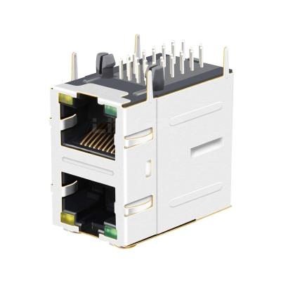 China LPJ17402AENL 10/100 Base-T 2X1 Port RJ45 Jack Magnético Tab Ambos LED verde/amarelo à venda