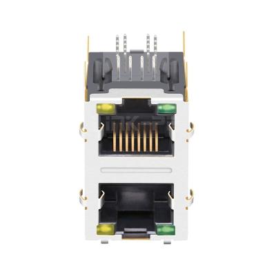 China LPJ17402AENL 10/100 Base-T 2X1 Port RJ45 Jack Magnético Tab Ambos LED verde/amarelo à venda