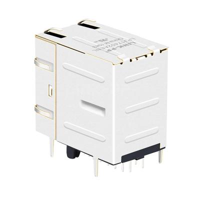 China LPJ17402AENL 10/100 Base-T 2X1 Port RJ45 Jack Magnético Tab Ambos LED verde/amarelo à venda