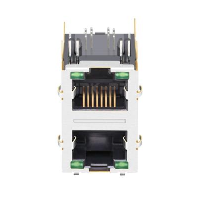 China LPJG17039AFNL 1000 Base-T 2X1 Port RJ45 Jack Ethernet Connector Verde/Verde LED à venda