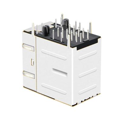 Cina Belfuse 0879-2G1R-Y6 Compatibile LINK-PP LPJG17039AFNL 1000 Base-T 2X1 Port RJ45 Jack in vendita