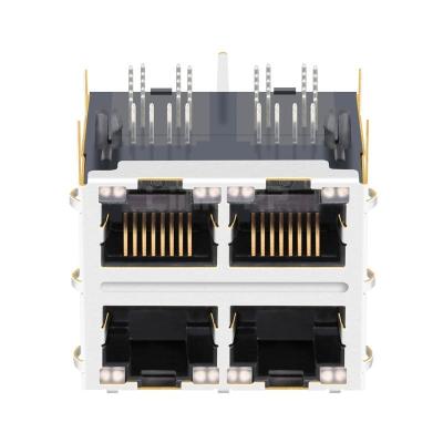 Cina LPJM9029A4NL 10G Base-T 2x2 Port RJ45 Ethernet MagJacks LED verde e giallo/verde e giallo in vendita