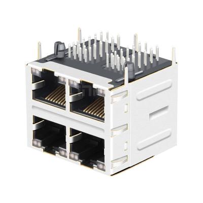 Cina LPJM9029A4NL 10G Base-T 2x2 Port RJ45 Ethernet MagJacks LED verde e giallo/verde e giallo in vendita