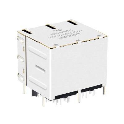 Cina LPJ27003-9A4NL 10/100 Base-T Tab Up Green&Yellow/Green&Yellow LED 2X2 Port RJ45 connettore in vendita