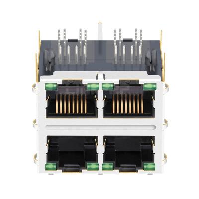 Cina LPJM9029-8A65NL 10G Base-T 2x2 Port G/G Leds Connector RJ45 Jack in vendita